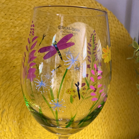 Dining | Spring Handpainted Large Wine Glasses 2 Glasses New | Poshmark